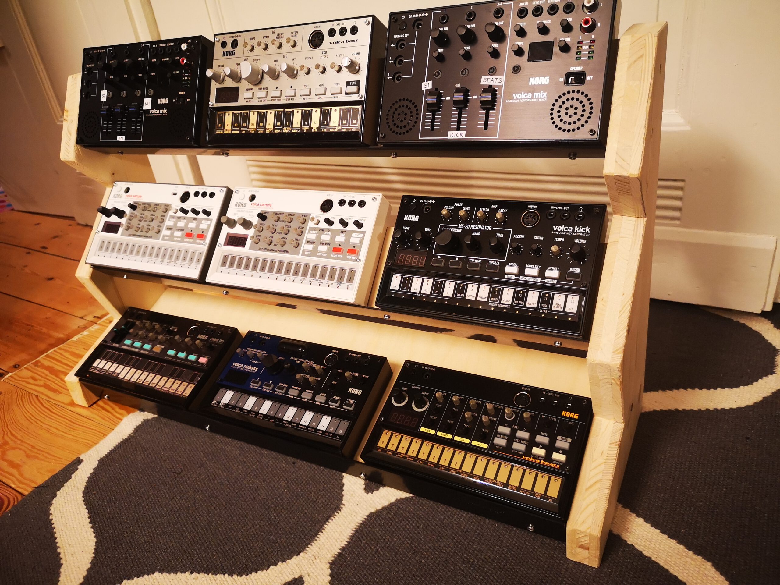 Volca Rack 9er (3x3) - Natur - VOLCA RACKS by Marke Eigenbau